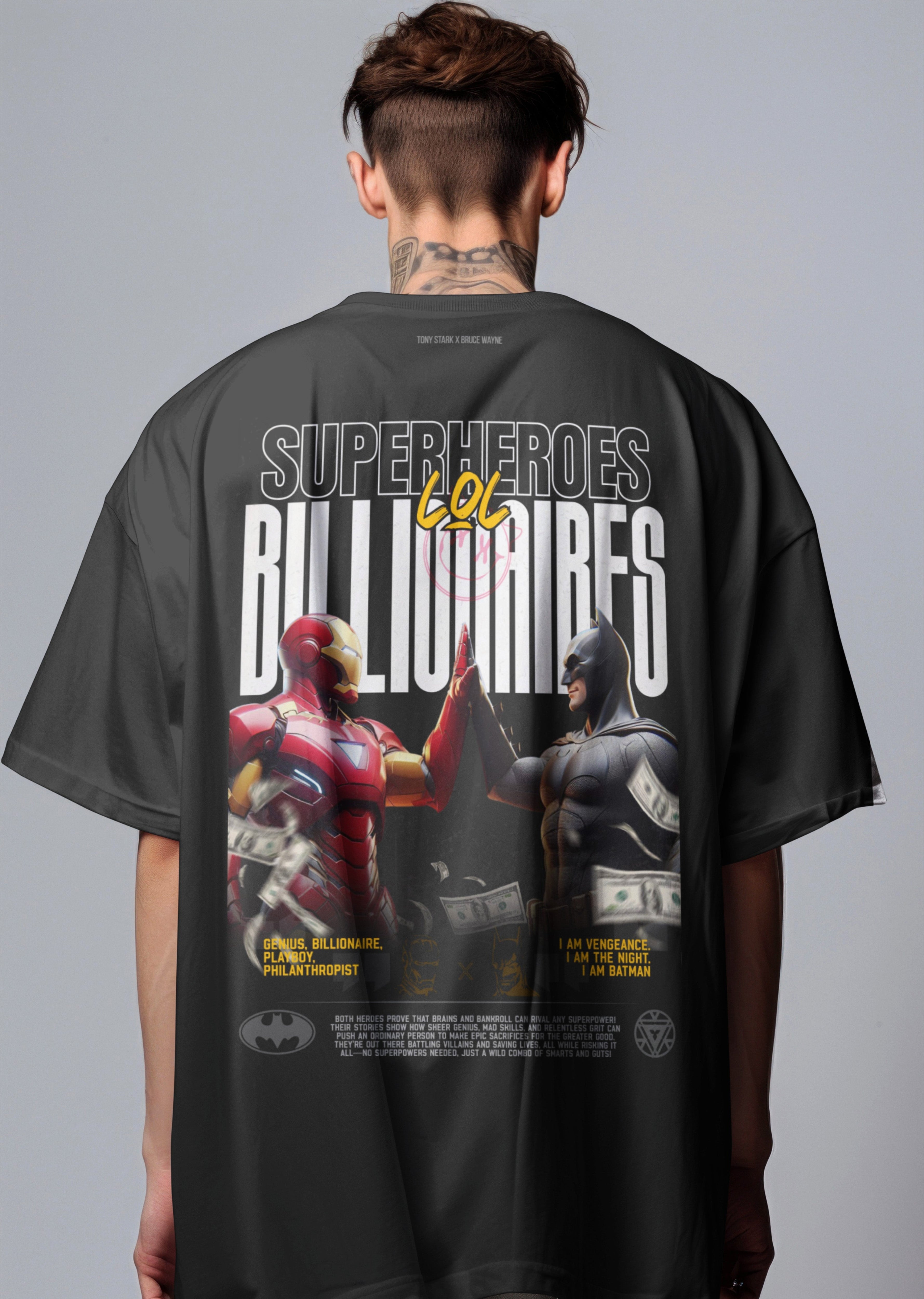Iron Man vs Batman Billionaire Heroes Graphic Tee – Harble Outfits